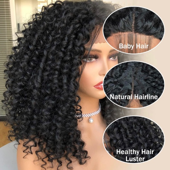 Hair | Curly 16 Inch Lace Front Wig Kinky Synthetic With Baby Hair New ...